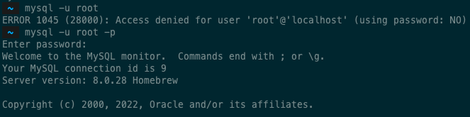MySQL 설치 중 만난 ERROR 1045 (28000)